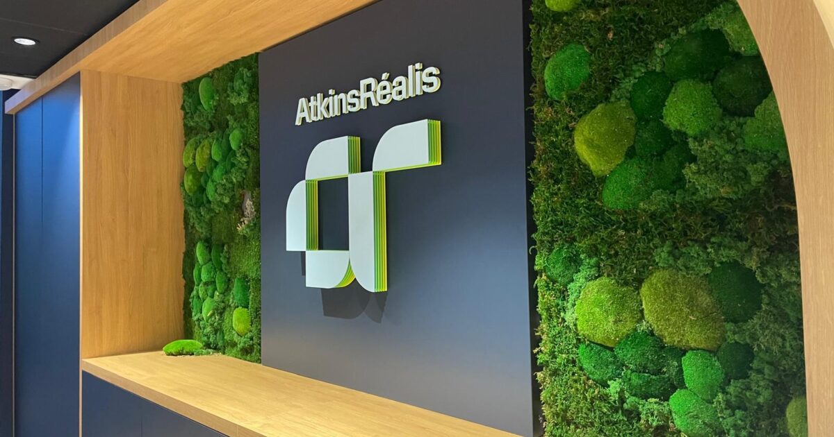 Architectural signage rebrand for AtkinsRéalis | Aura
