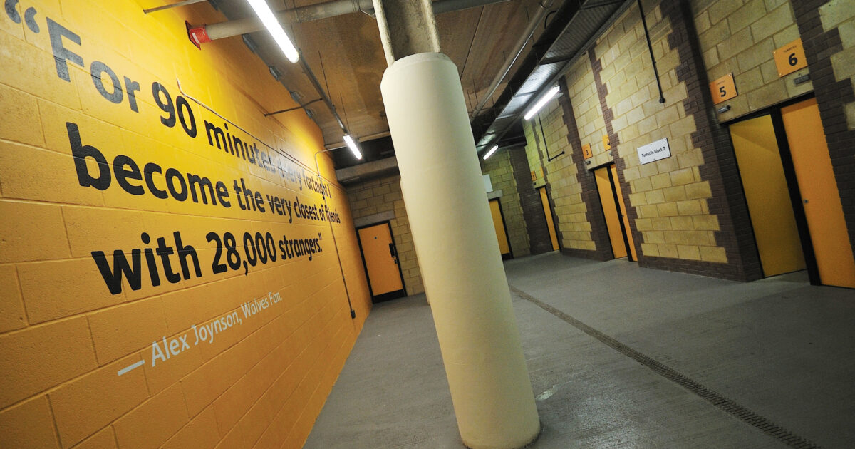 Printed interior wall graphics for Wolves football stadium | Aura