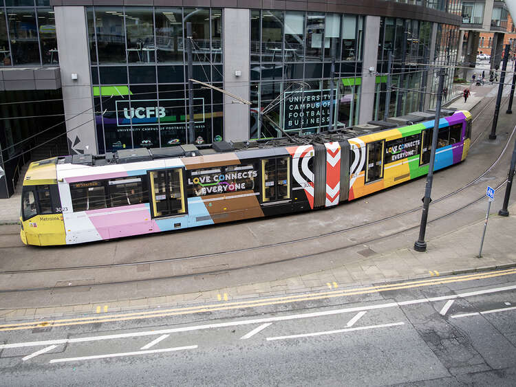 Aura & TfGM Launch 2025 Manchester Pride Tram Wrap | Aura